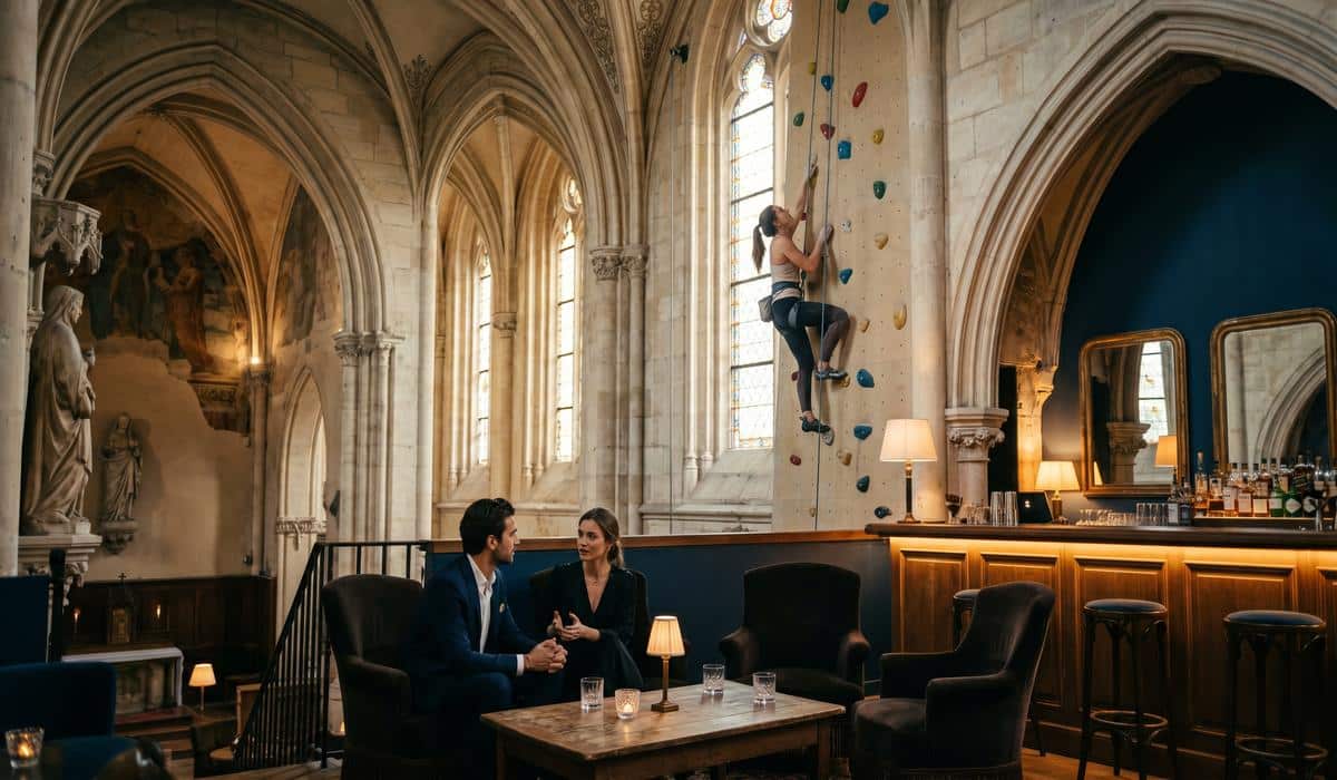 Bar feutré, salle d'escalade à 13 mètres de haut : ces églises ...